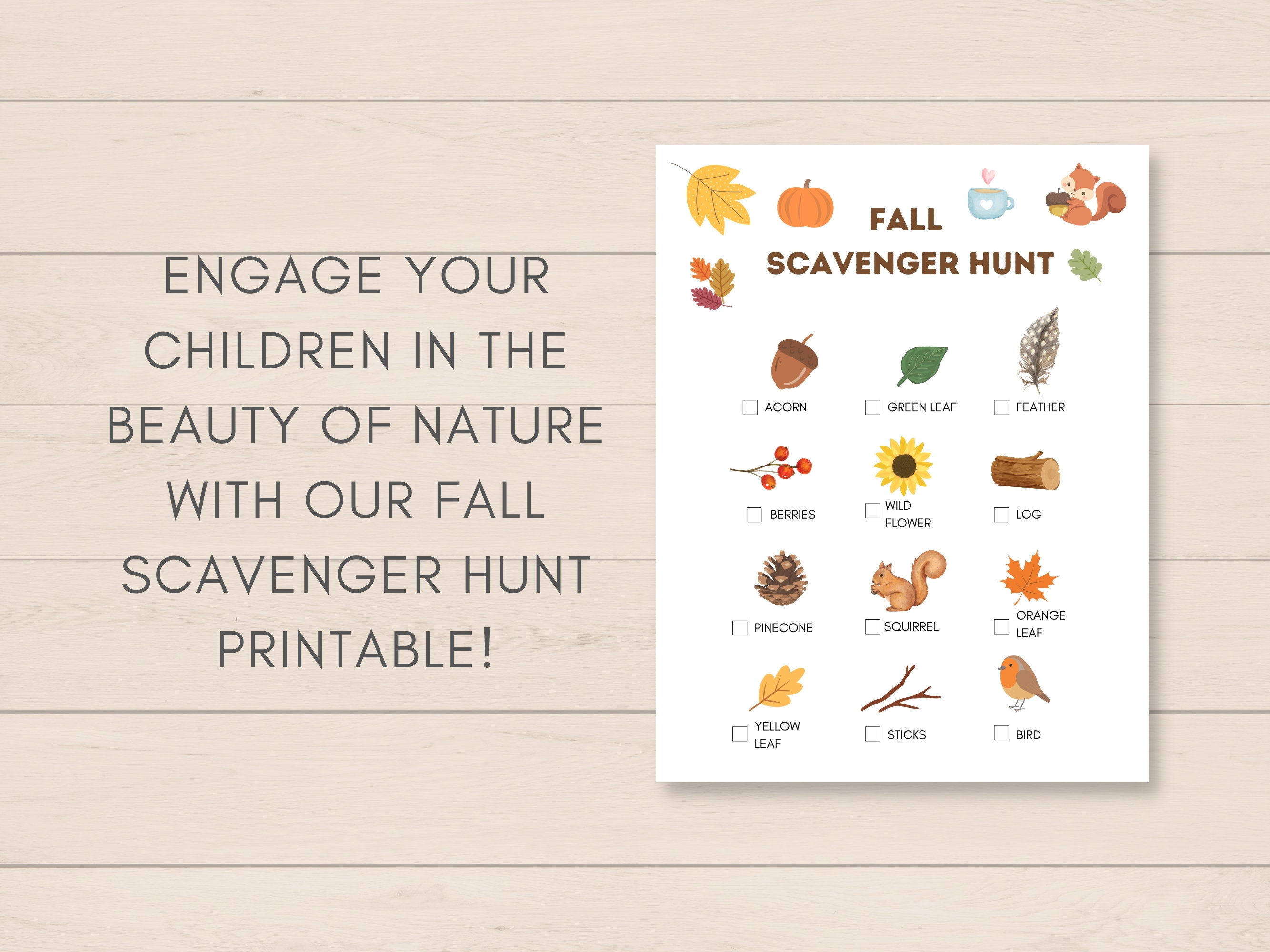 Fall Scavenger Hunt Fall Activity Autumn Nature Walk Nature - Etsy