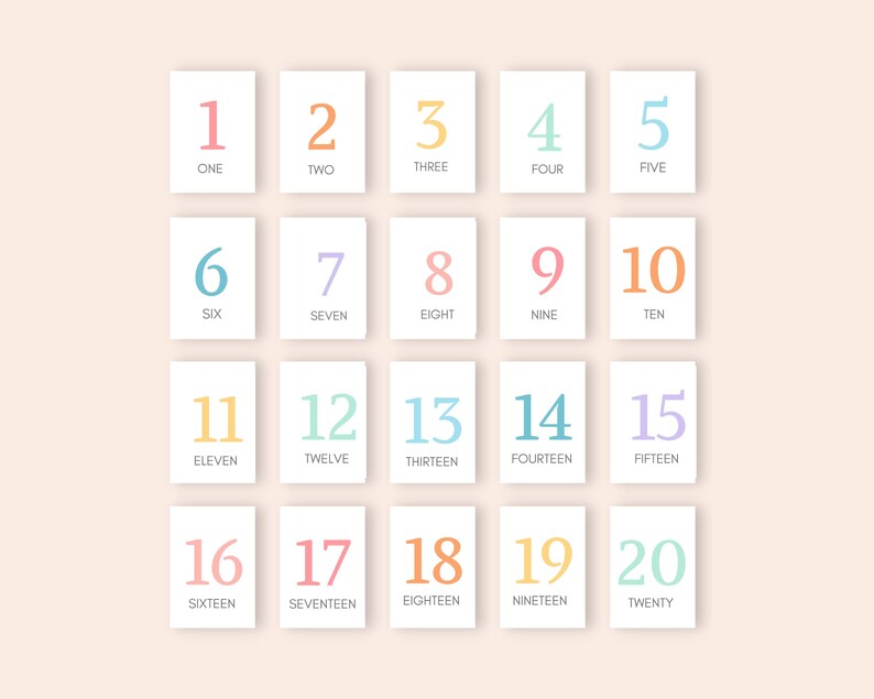 Number Flashcards, Counting Cards, Printable Number Flash Cards, Number ...