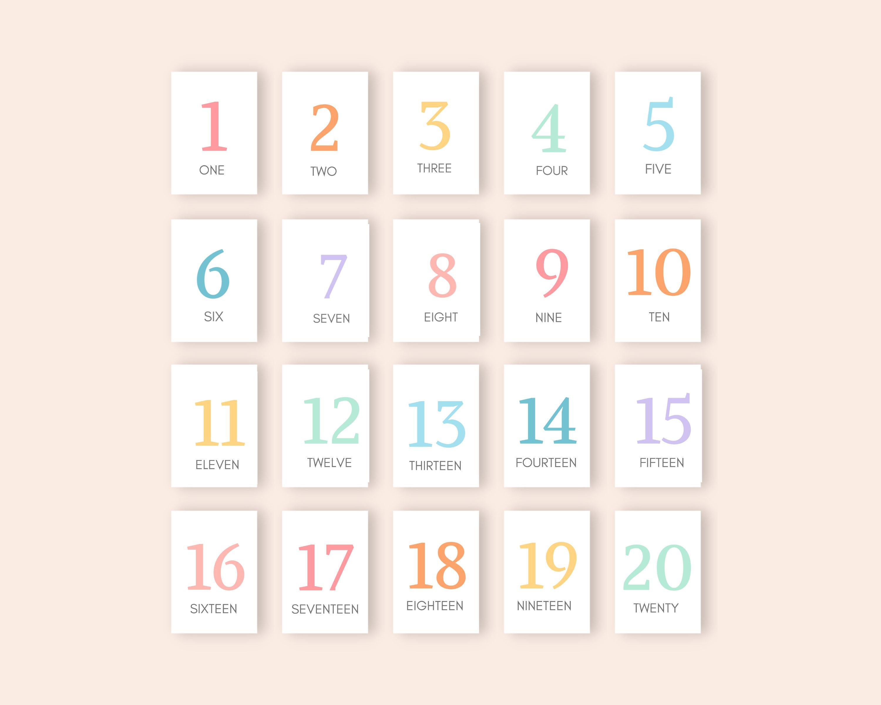 Number Flashcards Counting Cards Printable Number Flash - Etsy