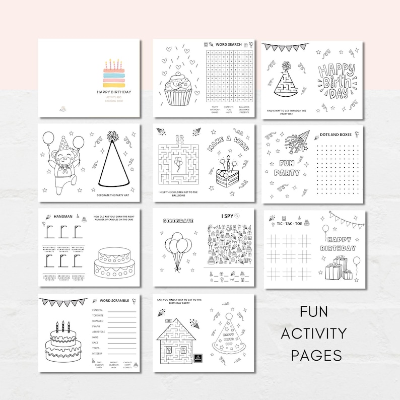 Birthday Activity Printable, Birthday Coloring, Birthday Activities ...