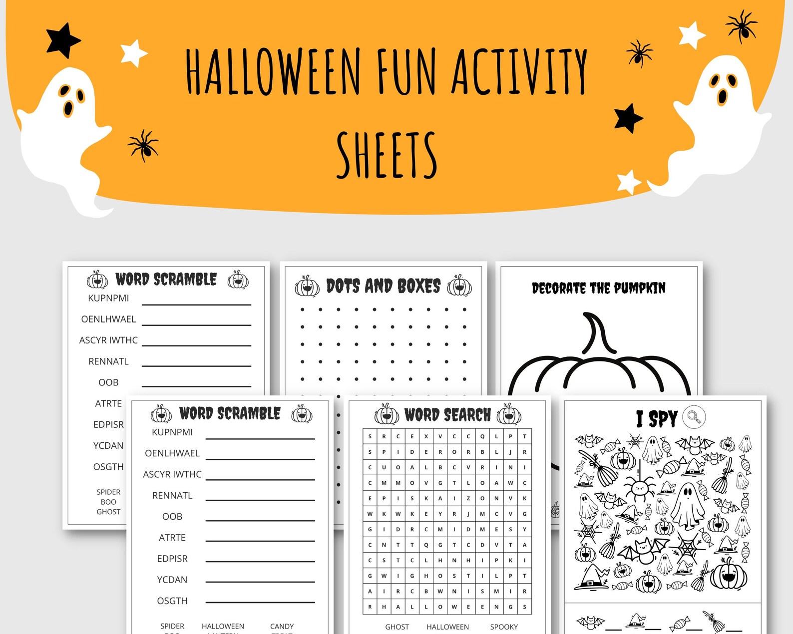 Halloween Activity Printable Halloween Coloring Halloween - Etsy