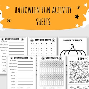 Halloween Activity Printable, Halloween Coloring, Halloween Party Games ...