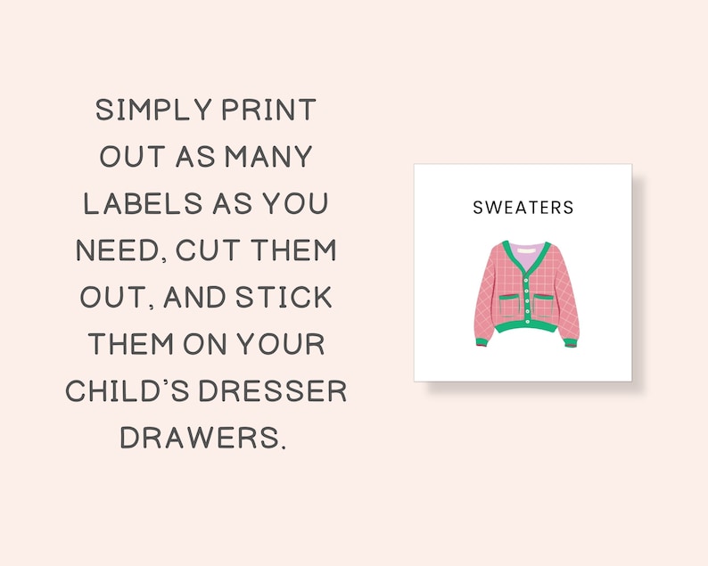 Kids Dresser Labels Clothing Labels Kids Clothing Labels - Etsy