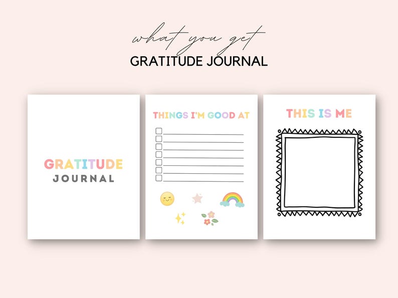 Gratitude Journal for Kids, Kids Daily Gratitude Journal, Printable ...