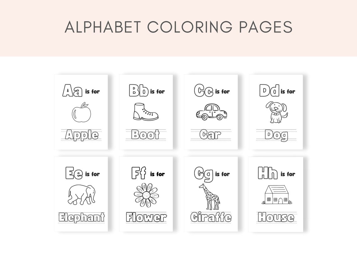 Alphabet Coloring Pages, ABC Coloring Printable, Preschool Alphabet ...