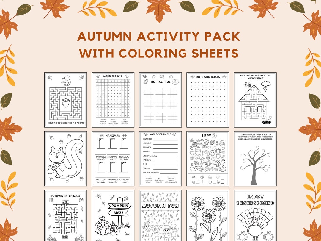 Autumn Activity Pack, Autumn Activities, Autumn Colouring Pages, Autumn ...