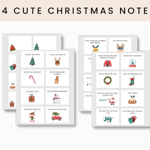 Christmas Lunchbox Notes, Lunch Notes for Kids, Cute Lunchbox Notes ...