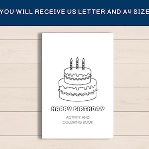 Birthday Activity Book, Kids Birthday Games, Birthday Coloring ...