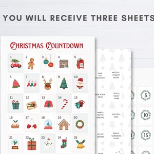 Printable Advent Calendar, Christmas Countdown, Advent Kids Activities ...