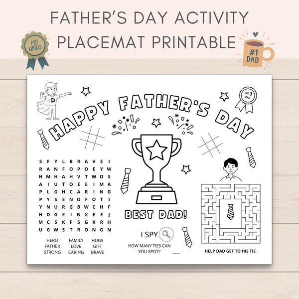 Fathers Day Placemats - Etsy