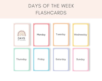 Printable Days of the Week Flashcards - Etsy