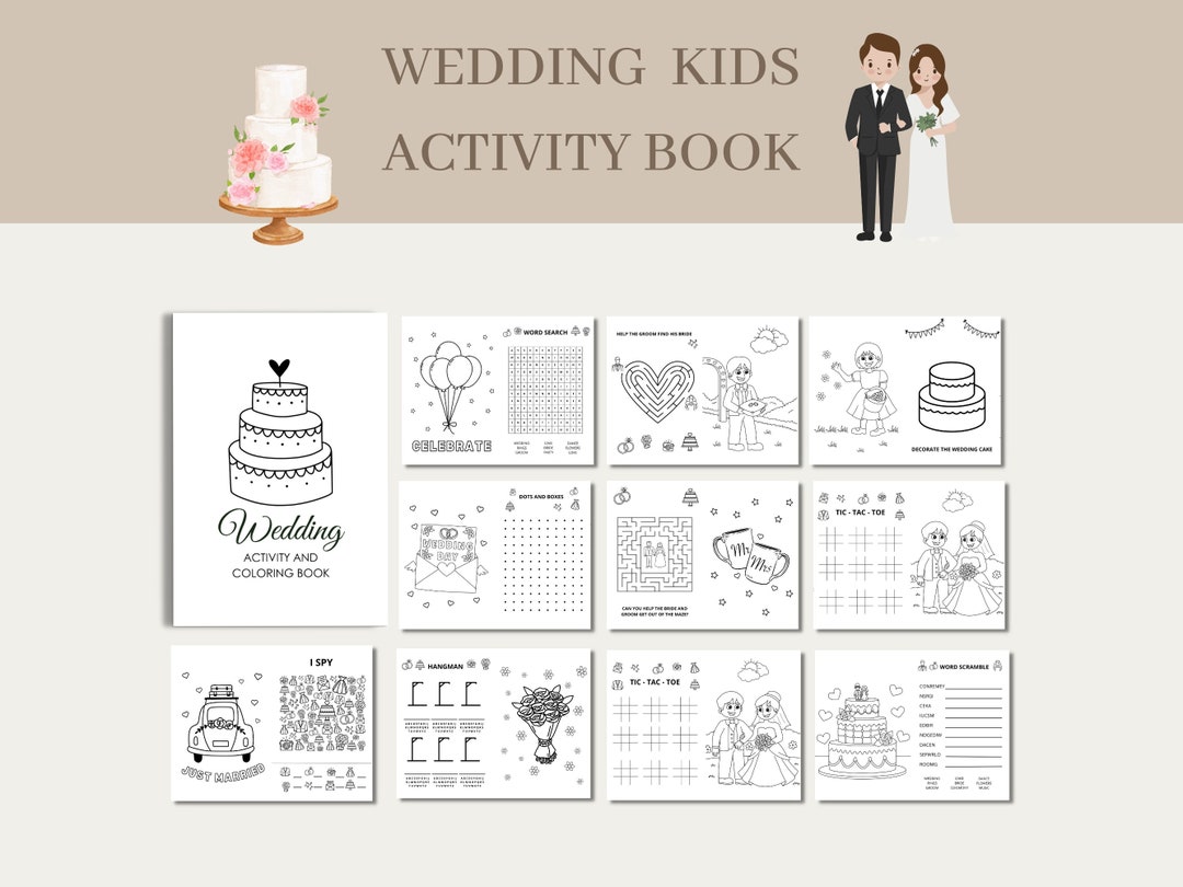 Wedding Activity Pack, Wedding Kids Activity, Wedding Activity Book ...