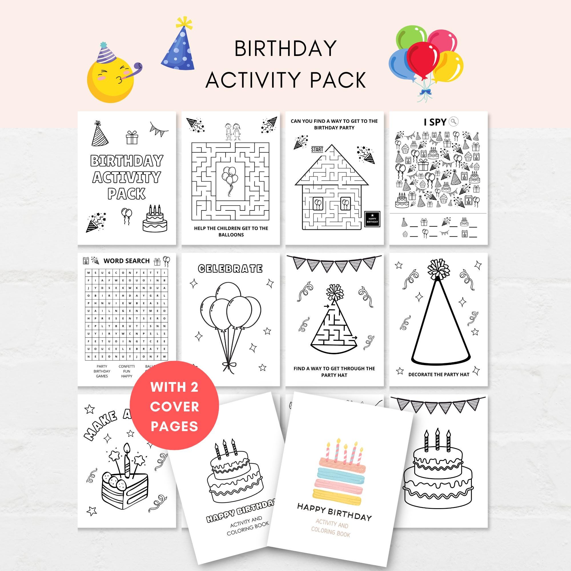 Birthday Activity Printable, Birthday Coloring, Birthday Activities ...