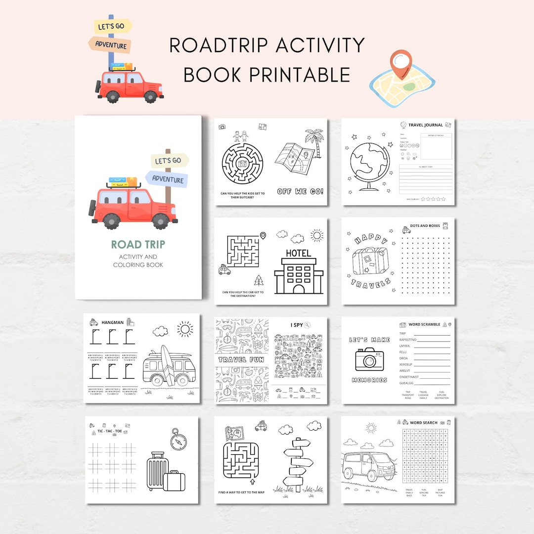 Road Trip Activity Pack, Kids Activities, Road Trip Game, Printable ...
