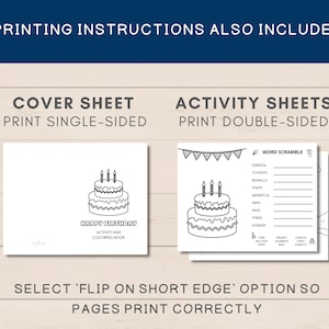 Birthday Activity Book, Kids Birthday Games, Birthday Coloring ...