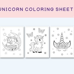 Unicorn Activity Sheets, Unicorn Coloring Pages, Unicorn Birthday, Kids ...