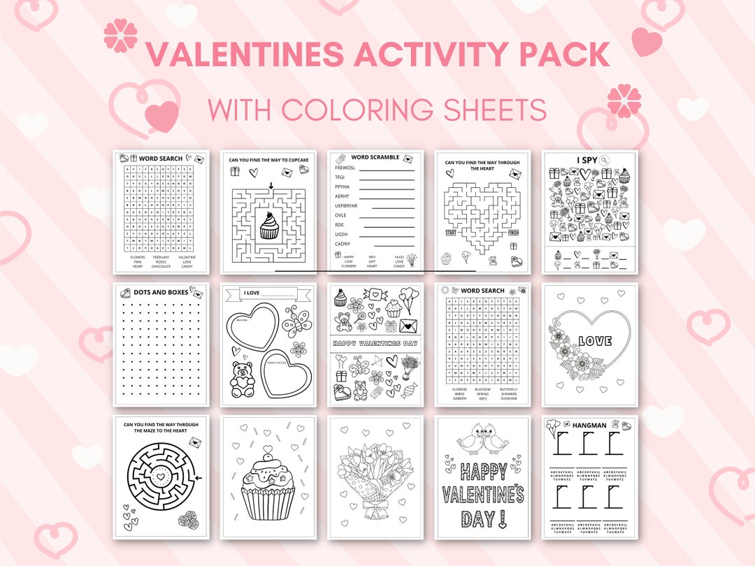 Valentines Activity Printable, Valentines Party Games, Valentines ...