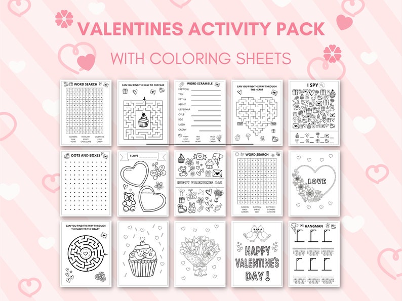 Valentines Activity Printable, Valentines Party Games, Valentines ...