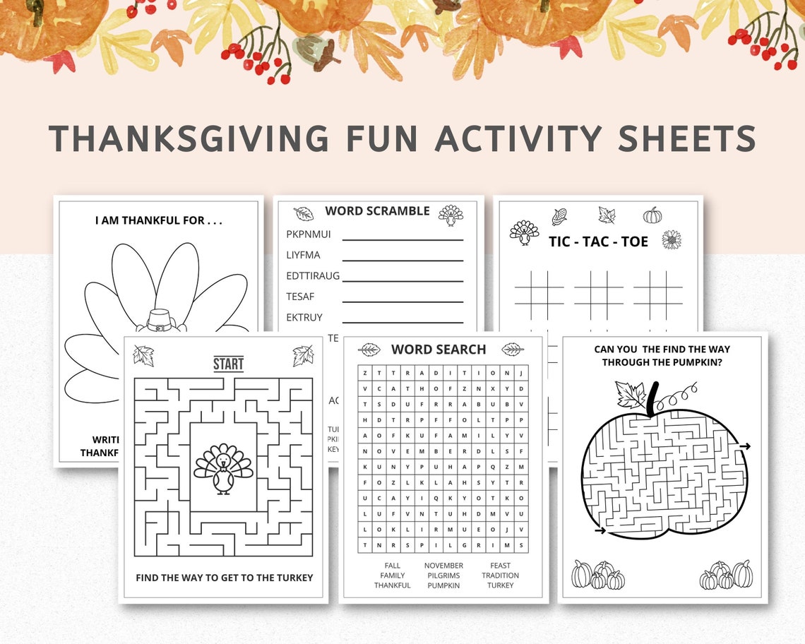 Thanksgiving Activity Printable, Thanksgiving Coloring, I Am Thankful ...