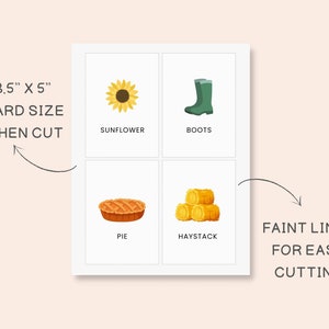 Fall Flashcards Printable, Autumn Flashcards, Nature Cards, Fall ...