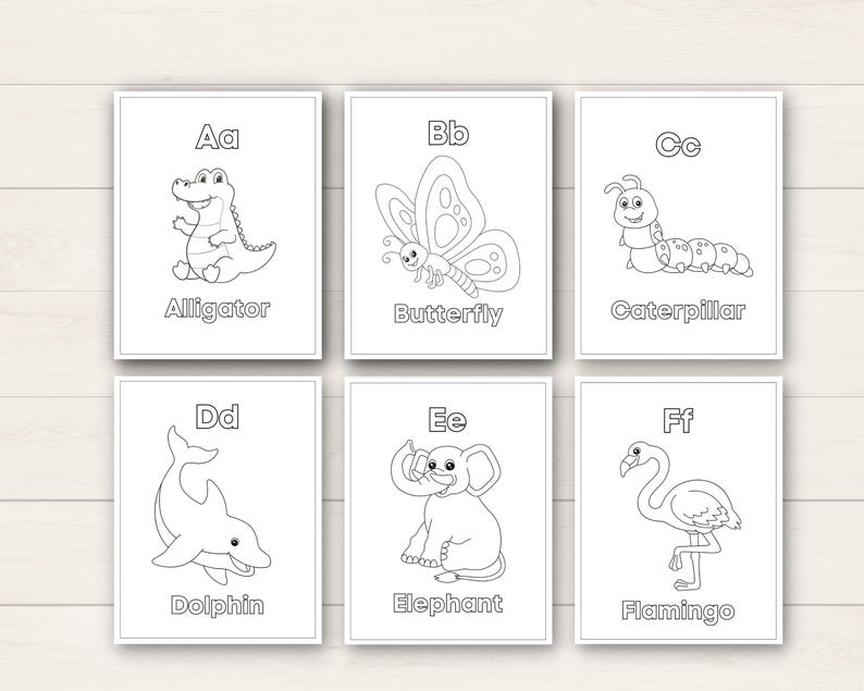A-Z ANIMAL COLORING PAGES, Coloring Pages, Alphabet Animals, A-Z Animal ...