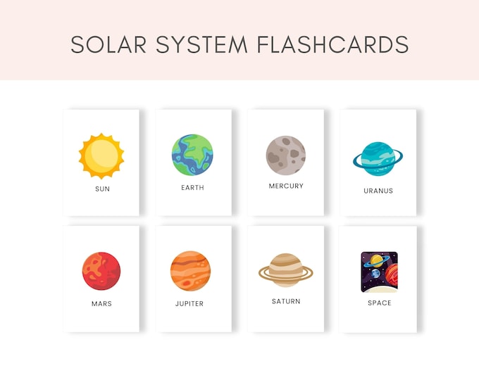 Solar System Flashcards | Montessori Cards | Printable Solar System ...