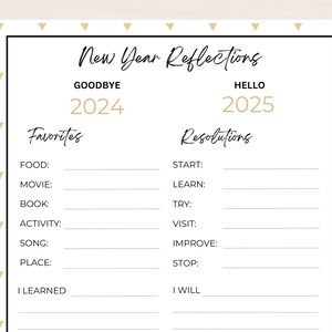 New Years Resolution Printable, Kids Year in Review, New Years Eve Game ...