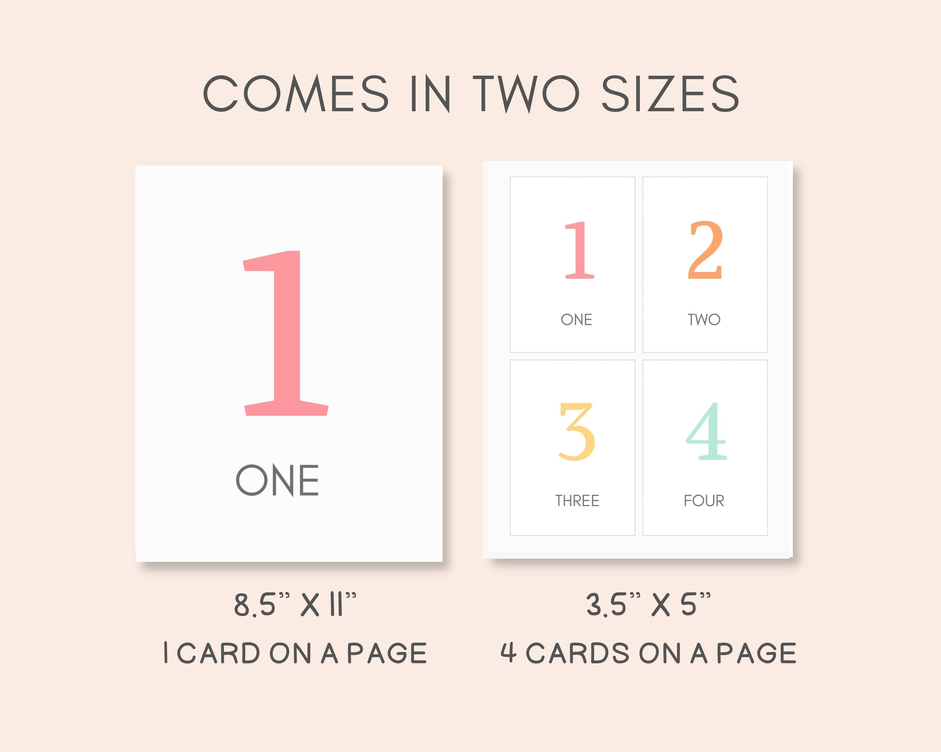 Number Flashcards Counting Cards Printable Number Flash - Etsy