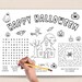 Halloween Placemat Printable, Halloween Activity Placemat, Placemat ...