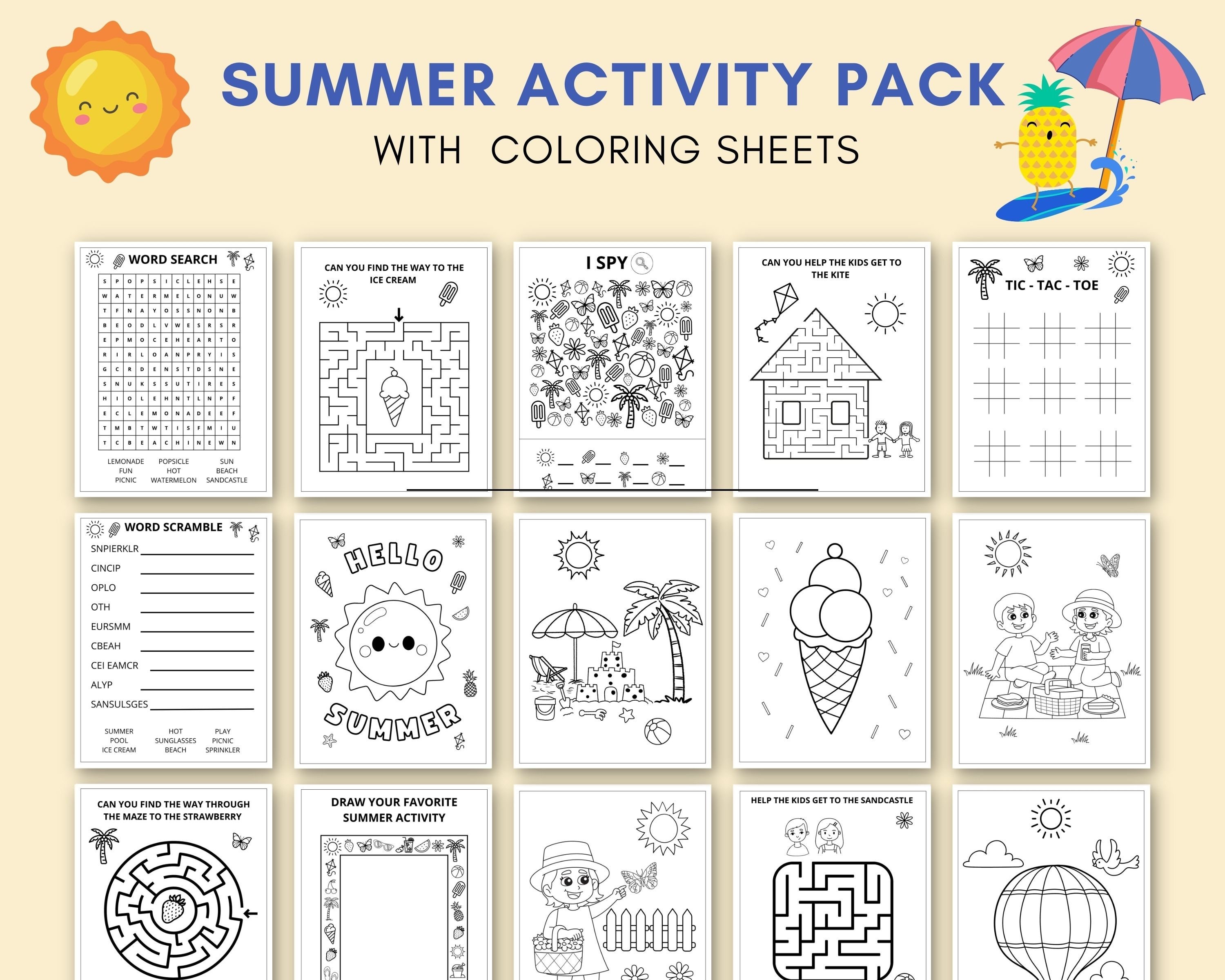 KIDS ACTIVITY Pack Bundle Kids Activity Pack Printable - Etsy