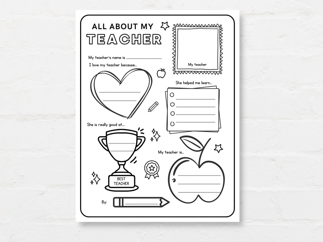 All About My Teacher, Teacher Appreciation Week, Teacher Thank You ...