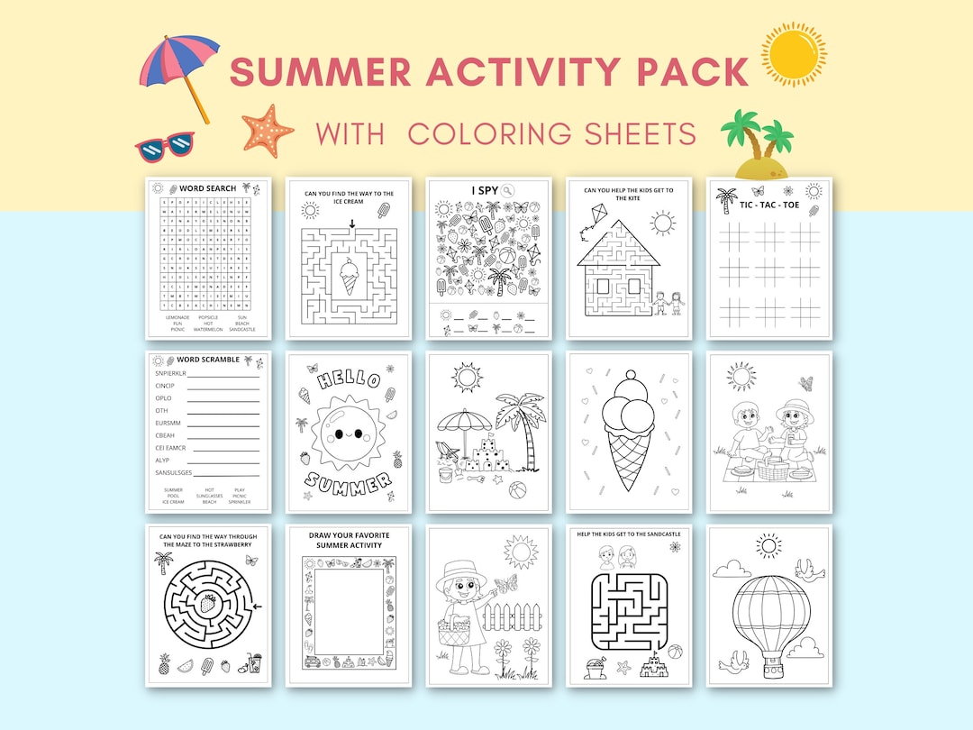 Summer Activities, Summer Printables, Summer Games, Summer Activity ...