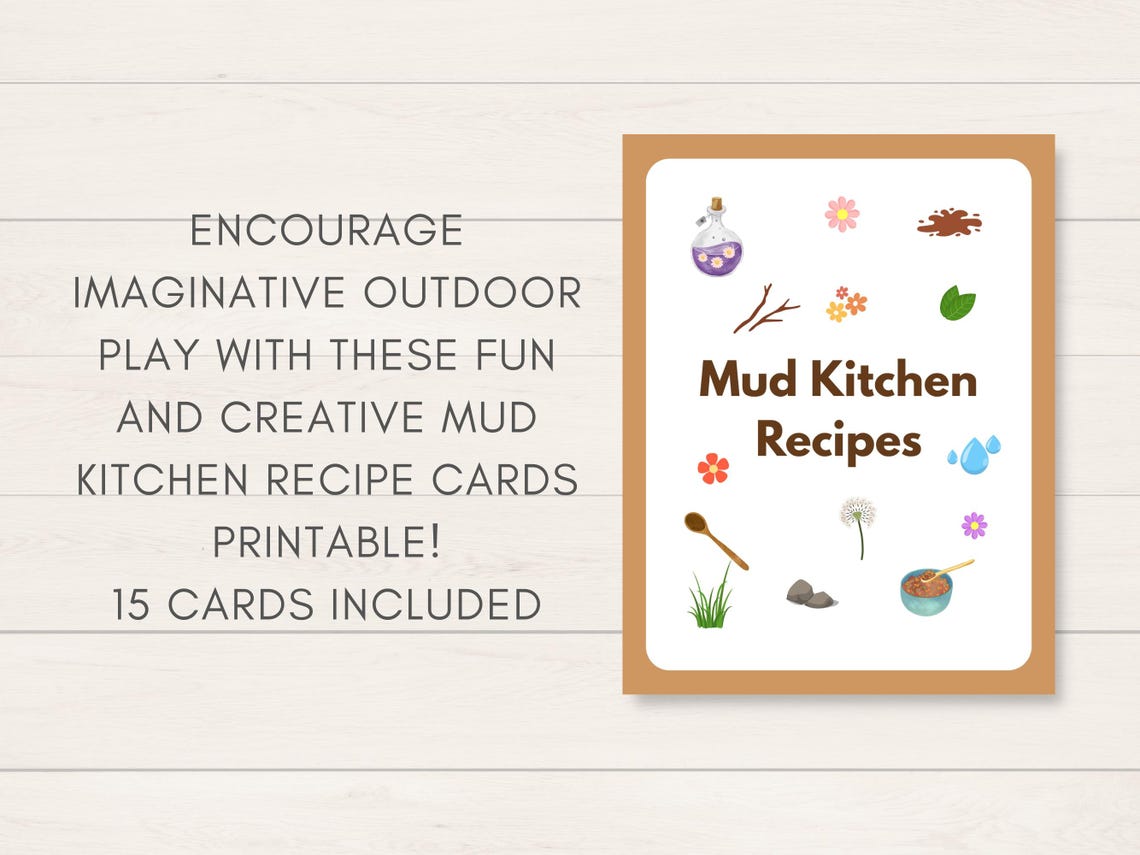 Mud Kitchen Recipe Cards, Mud Kitchen Recipe, Outdoor Mud Kitchen ...