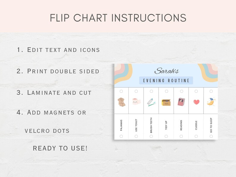 Routine Flip Chart, Morning Routine Chart, Bedtime Routine Chart, Kids ...