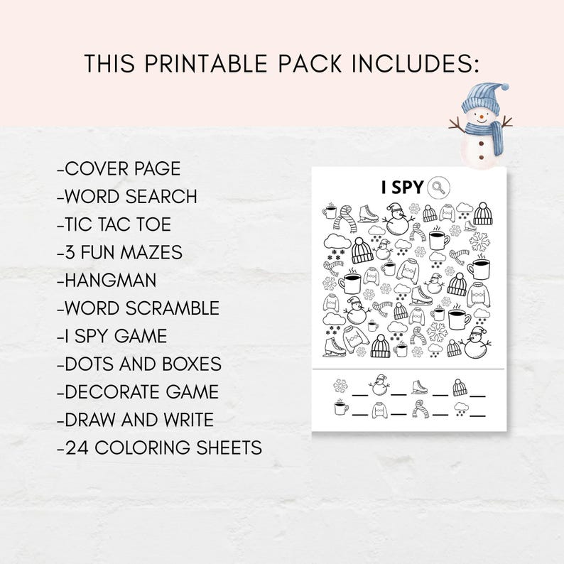 Winter Activity Printable, Winter Games, Winter Printable, Winter ...