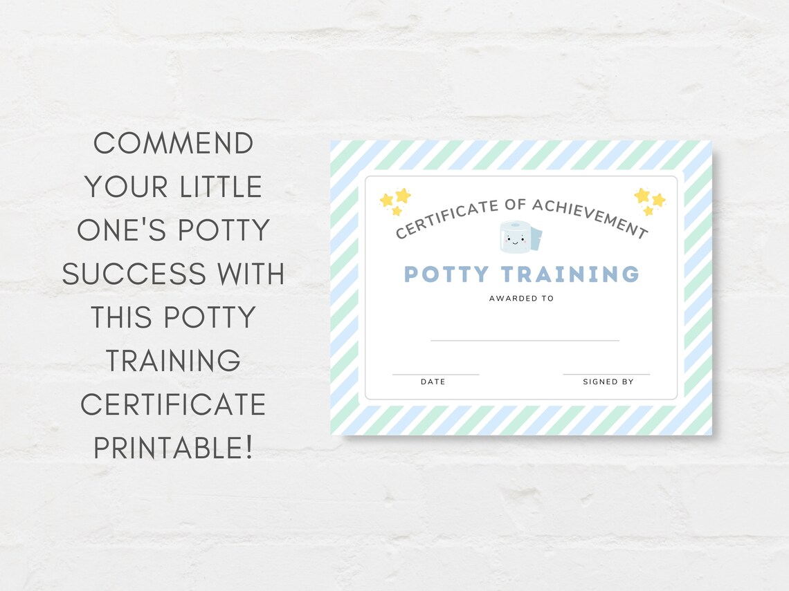 Potty Certificate Printable, Editable Potty Certificate, Potty Training ...