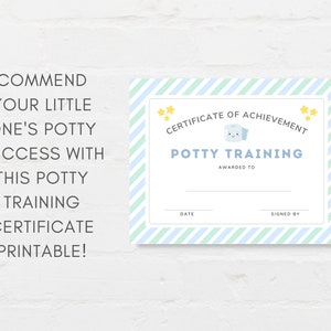 Potty Certificate Printable, Editable Potty Certificate, Potty Training ...
