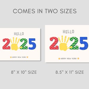 New Years Handprint Printable, 2025 Handprint Craft, Happy New Year ...