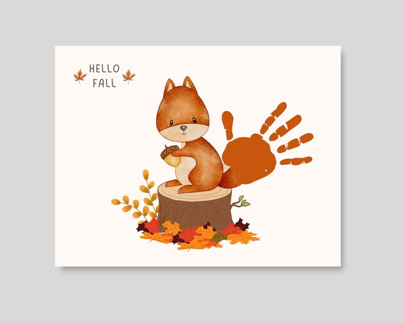 Fall Handprints Fall Handprint Craft Printable Handprint - Etsy