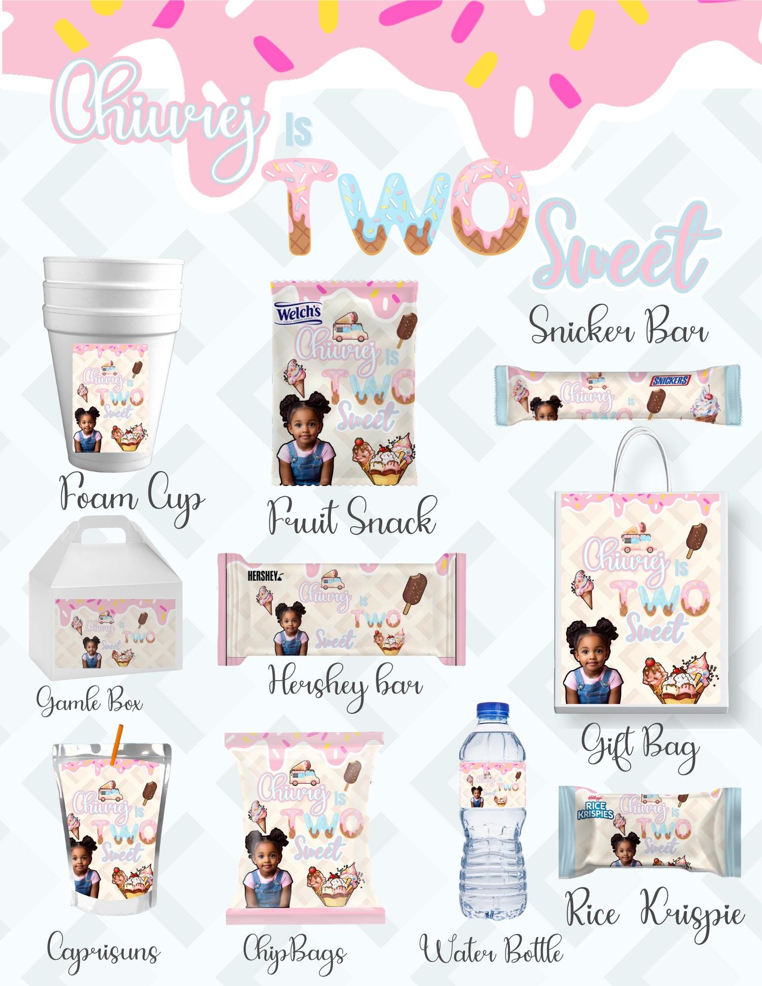 Editable SWEET TWO Canva Template Bundle - Etsy