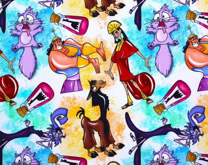 Emperor Character Fabric, Cotton Lycra, Emperors New Groove Cartoon ...