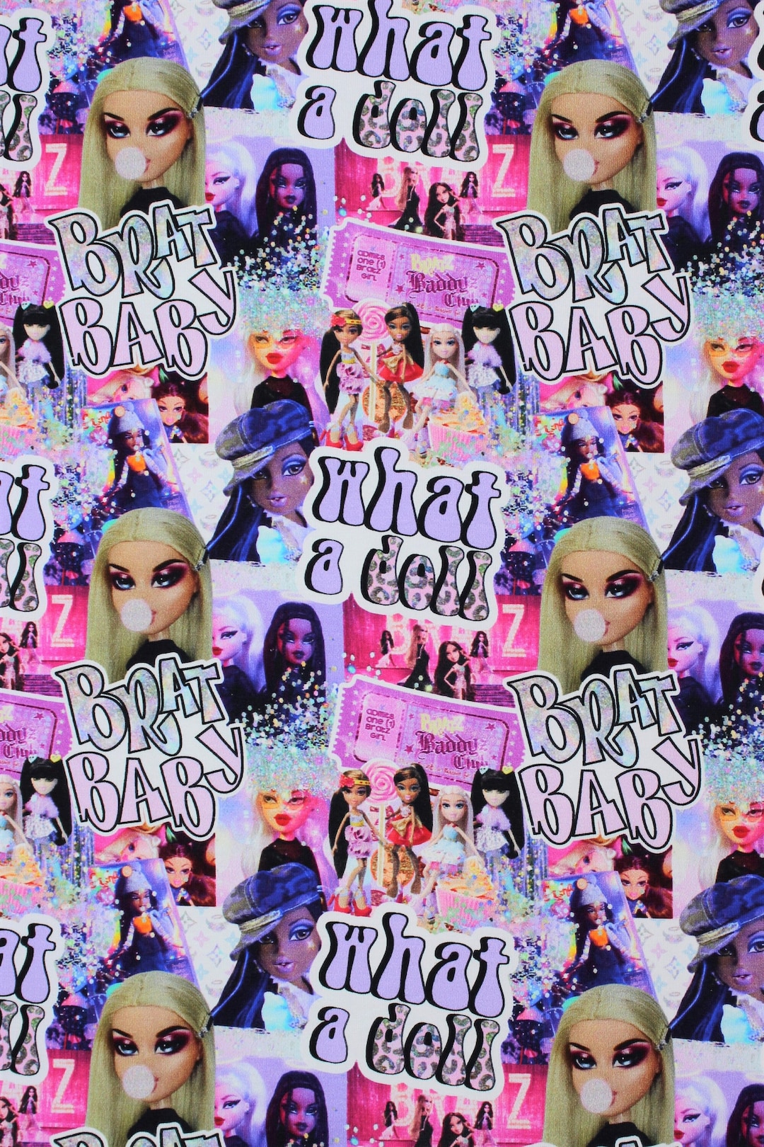 What A Doll Character Fabric, Cotton Lycra, Cartoon High Quality Fabric ...