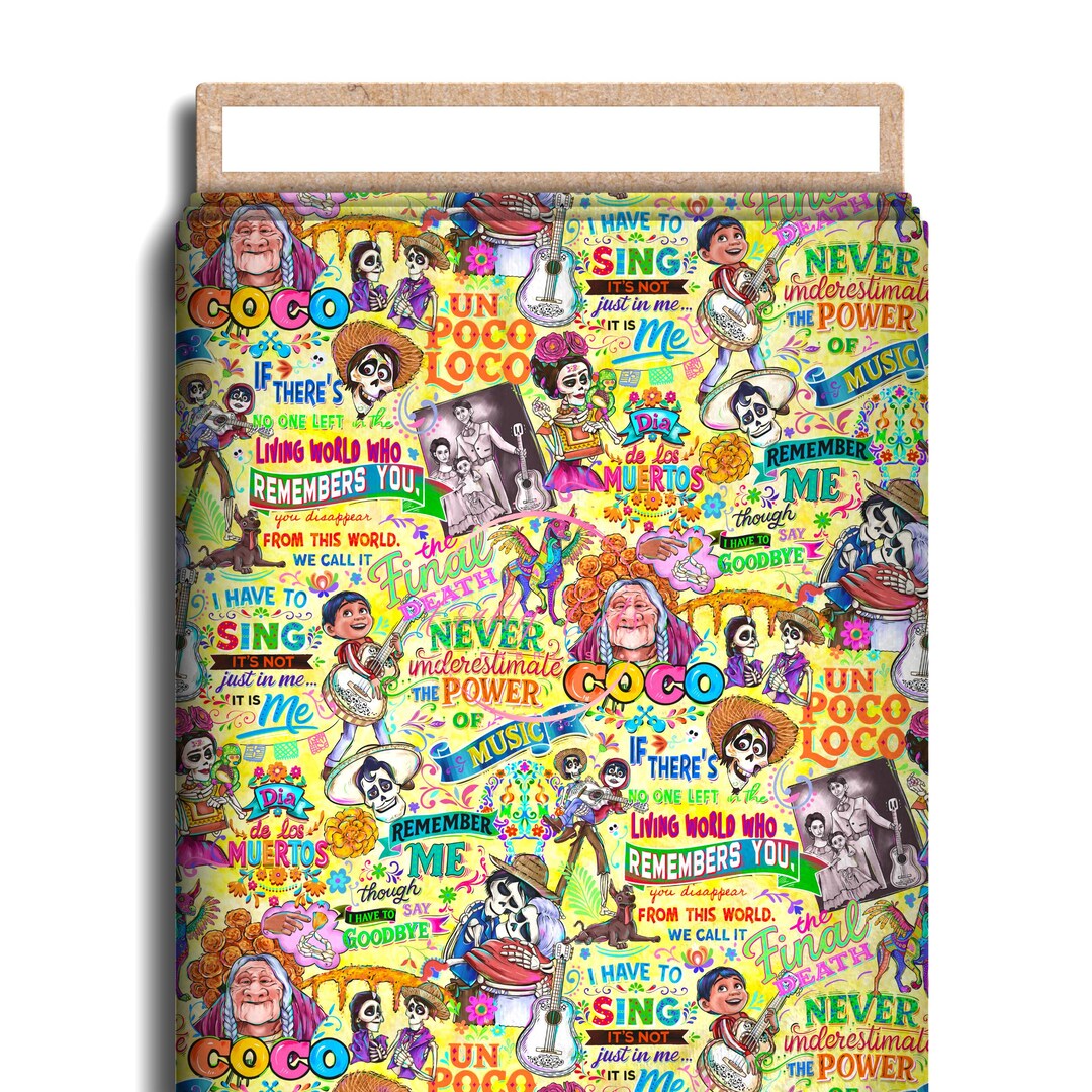 Remember Me Quotes Character Fabric, Cotton Lycra, Coco, High Quality ...