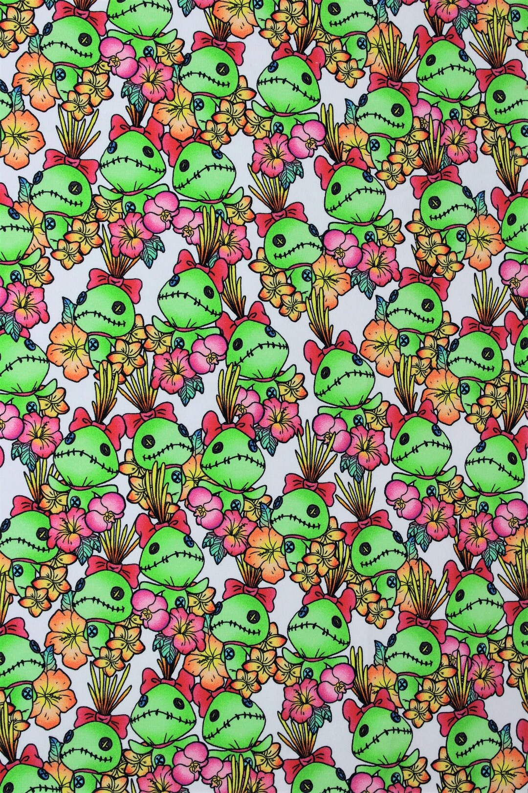 Floral Rag Doll Character Fabric, Cotton Lycra, Disney Stitch, Scrump ...