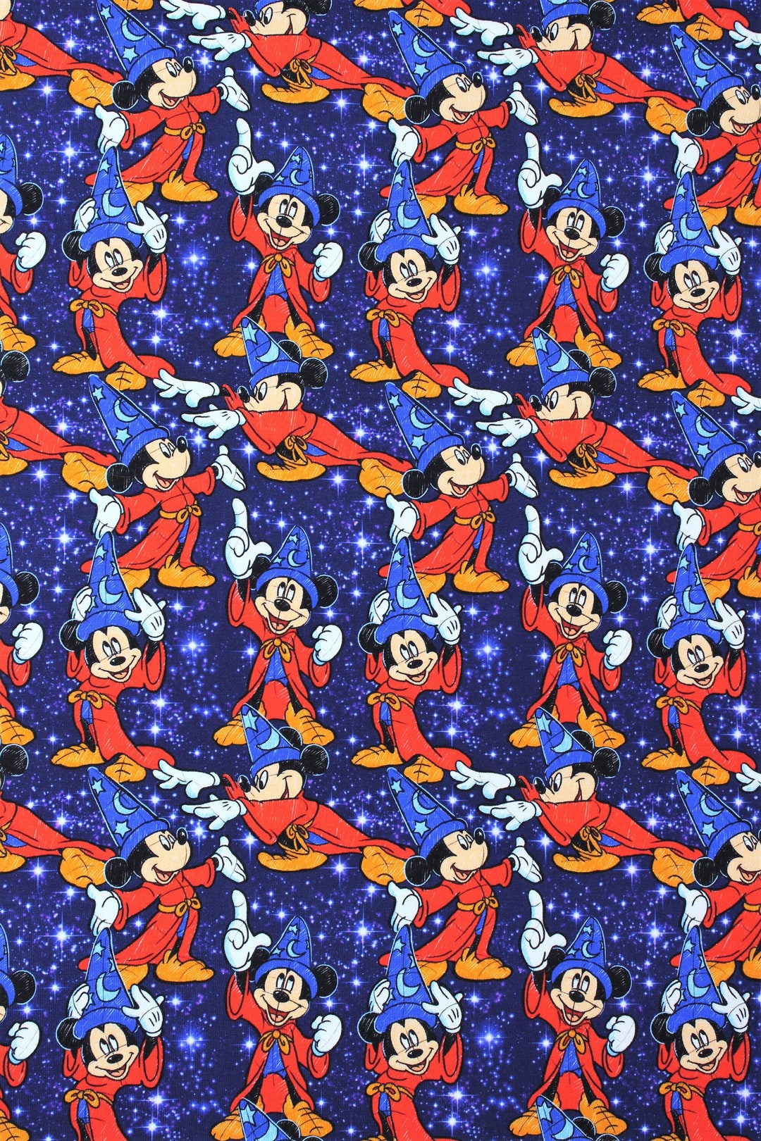 Magic Sorcerer Mouse Character Fabric, Cotton Lycra, Sorcerer Mickey ...