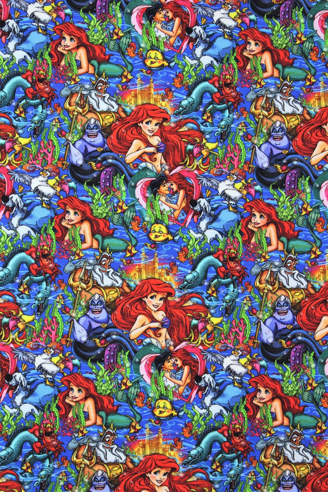 Mermaid Princess Character Fabric Cotton Lycra Disney - Etsy