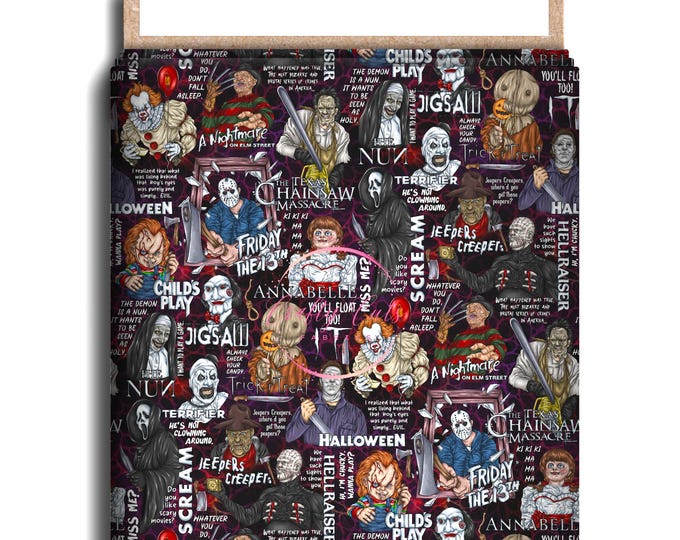 Horror Quotes Character Fabric, Cotton Lycra, Horror, Horror Movie ...