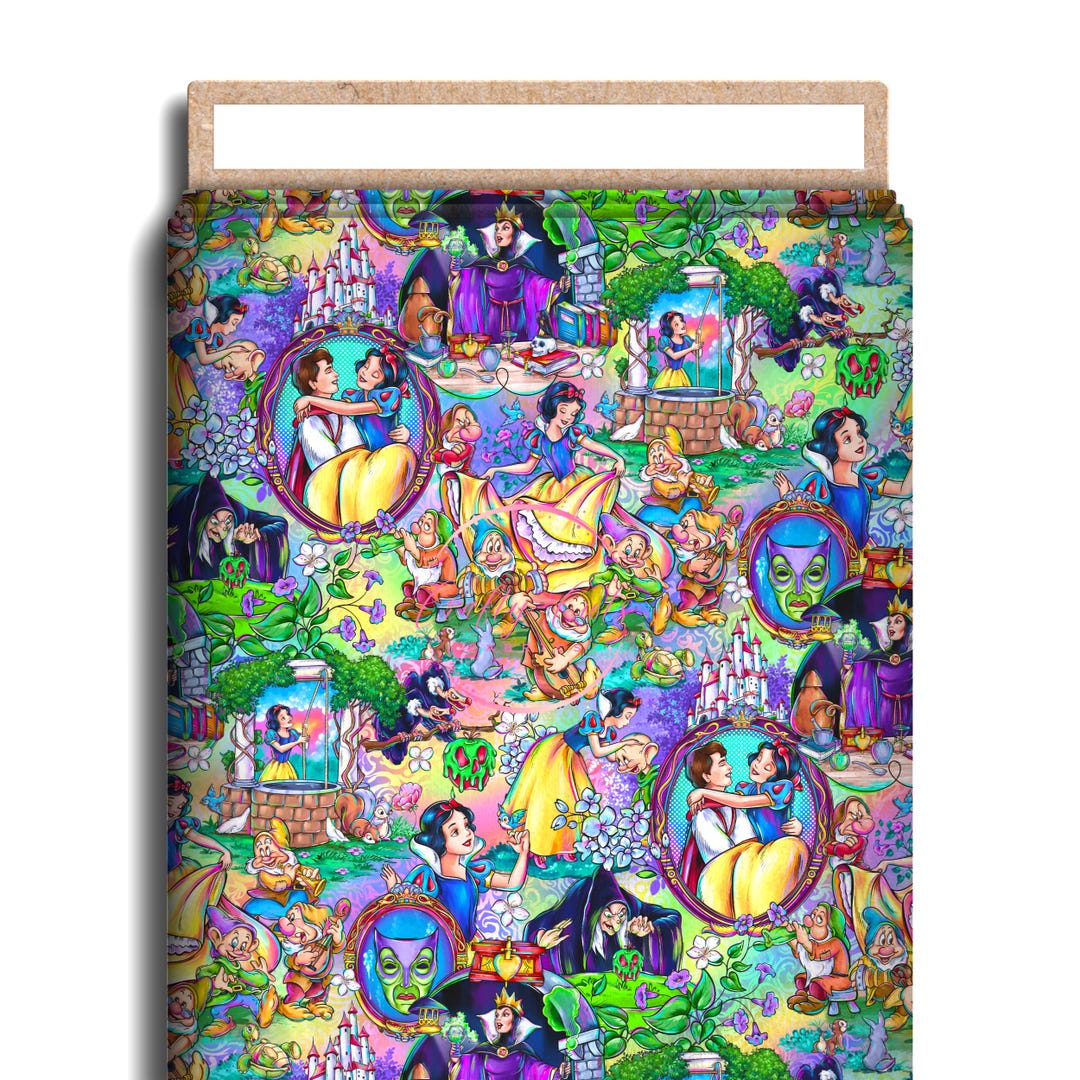 Enchanted Princess Character Fabric, Cotton Lycra, Snow White, High ...