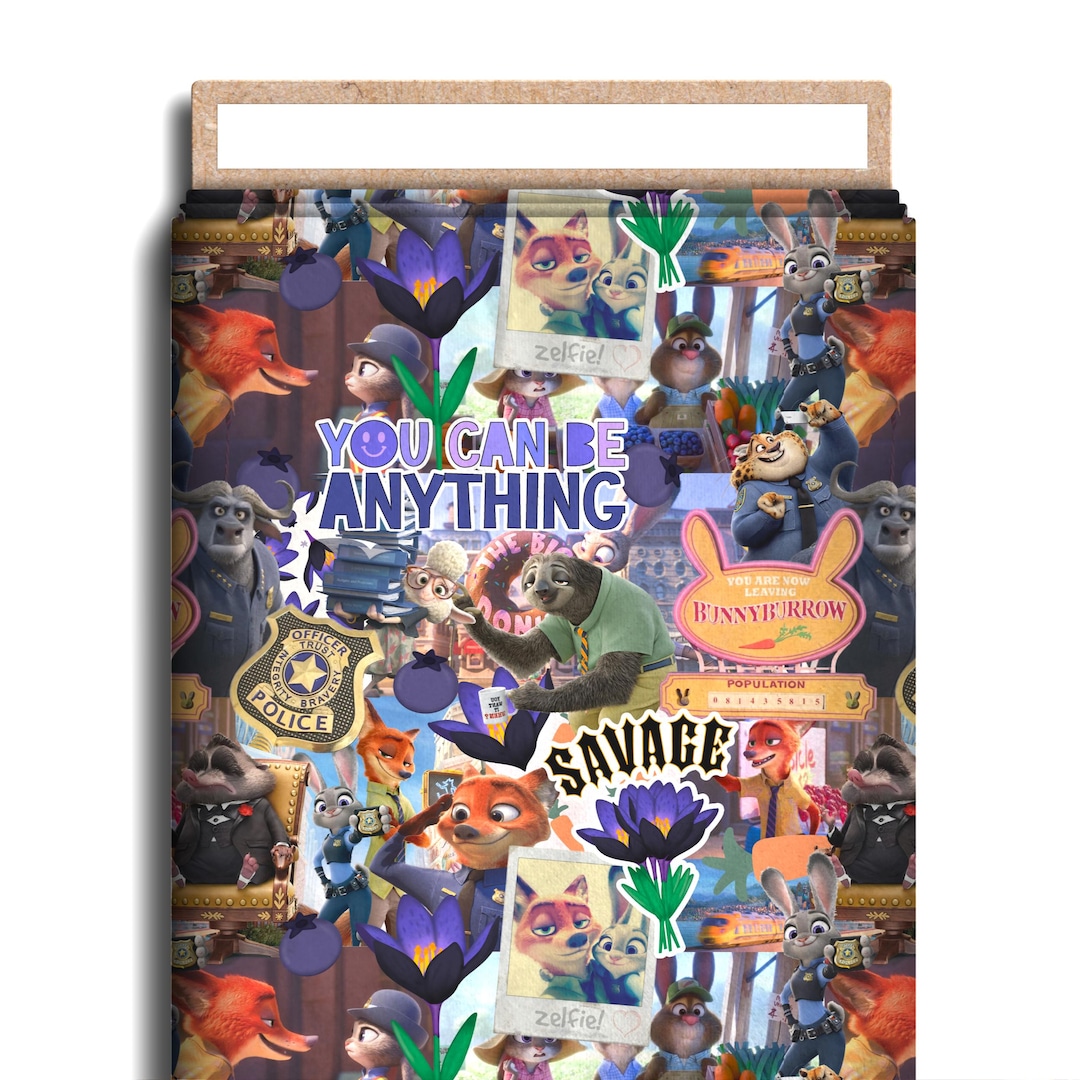 You Can Be Anything Character Fabric, Cotton Lycra, Zootopia, Cartoon ...
