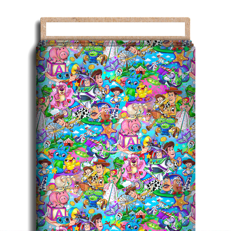Childhood Toys Character Fabric, Cotton Lycra, Toy Story, Buzz, Woody ...
